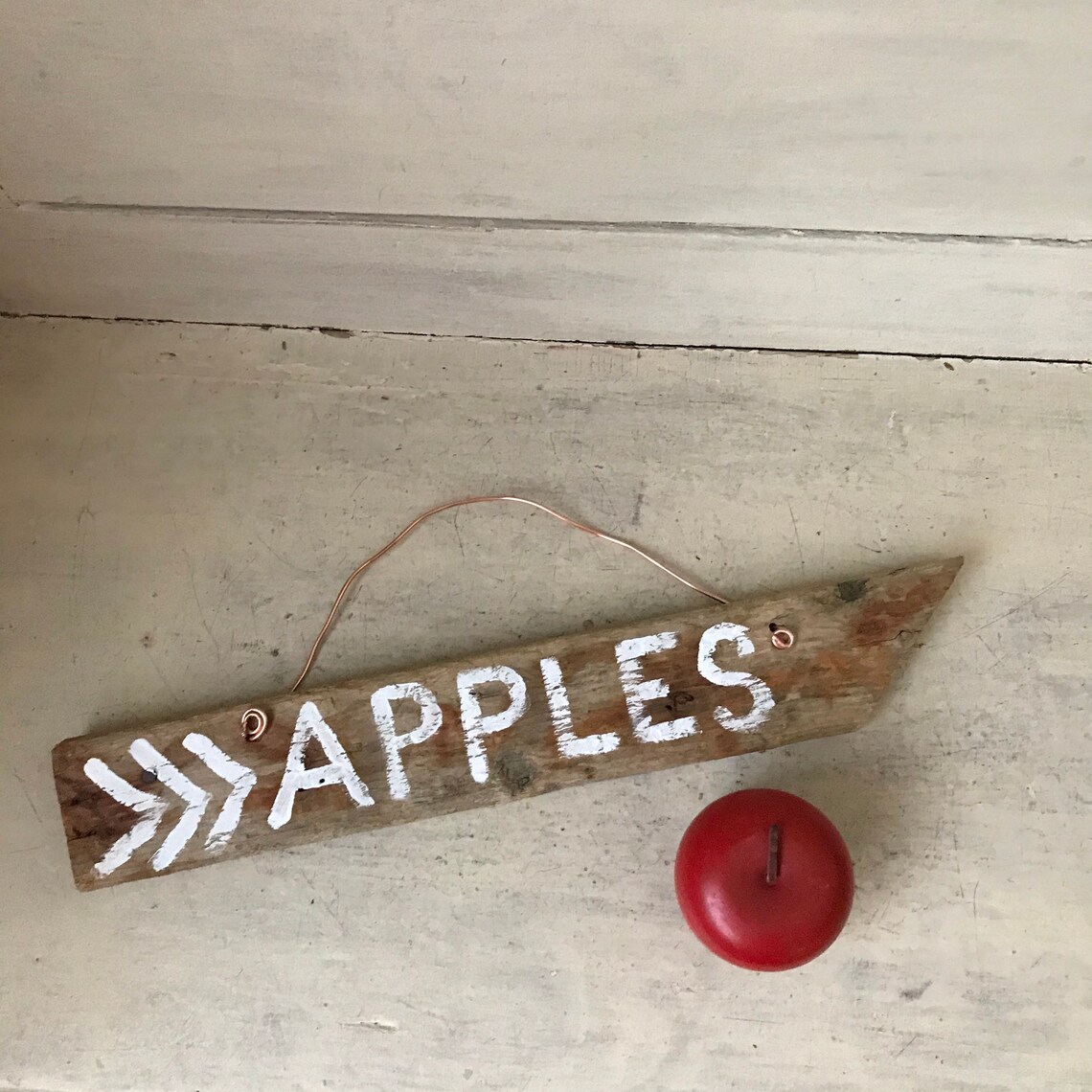 Rustic Driftwood Apple Sign Wood Wall Sign Handmade Rustic | Etsy
