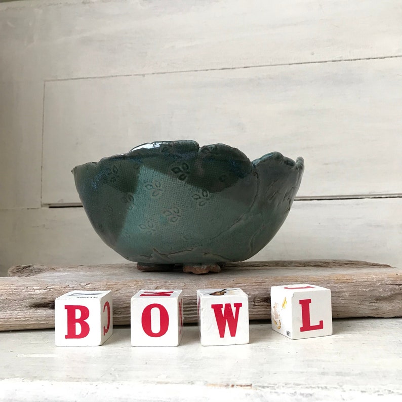 Blue Green Ceramic Bowl Hand Built Bowl Boho Pottery Bowl | Etsy