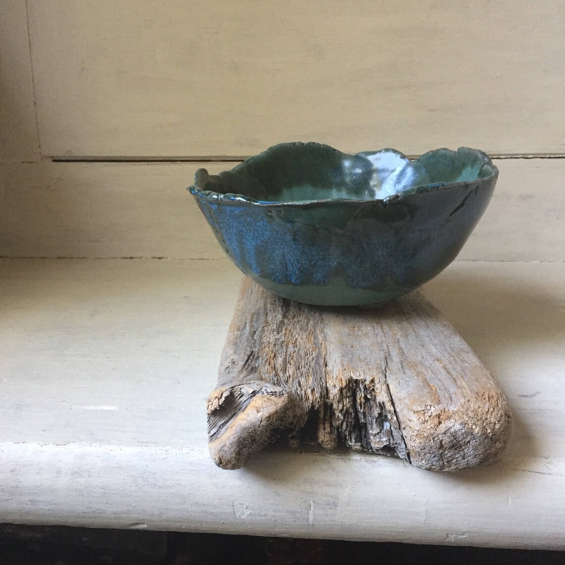 Blue Green Ceramic Bowl Hand Built Bowl Boho Pottery Bowl | Etsy