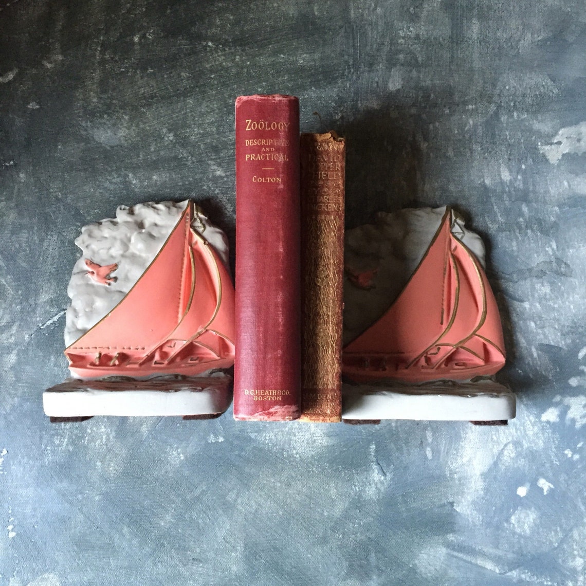 Sailing Ship Bookend Set Vintage Chalkware Schooner Bookends - Etsy Canada