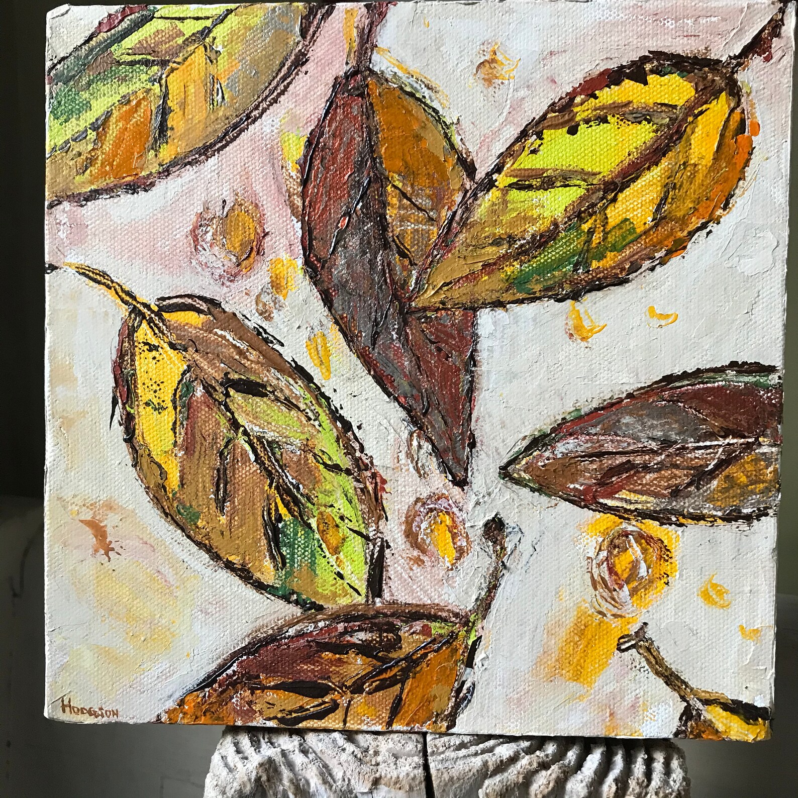 Fall Autumn Painting Leaves Falling Painting Original | Etsy