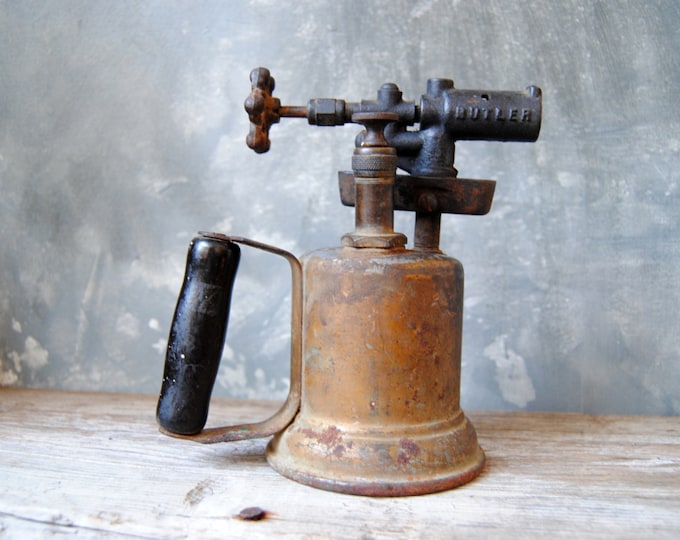Antique Blow Torch / 1940s Industrial Torch / Steampunk / Antique Brass ...