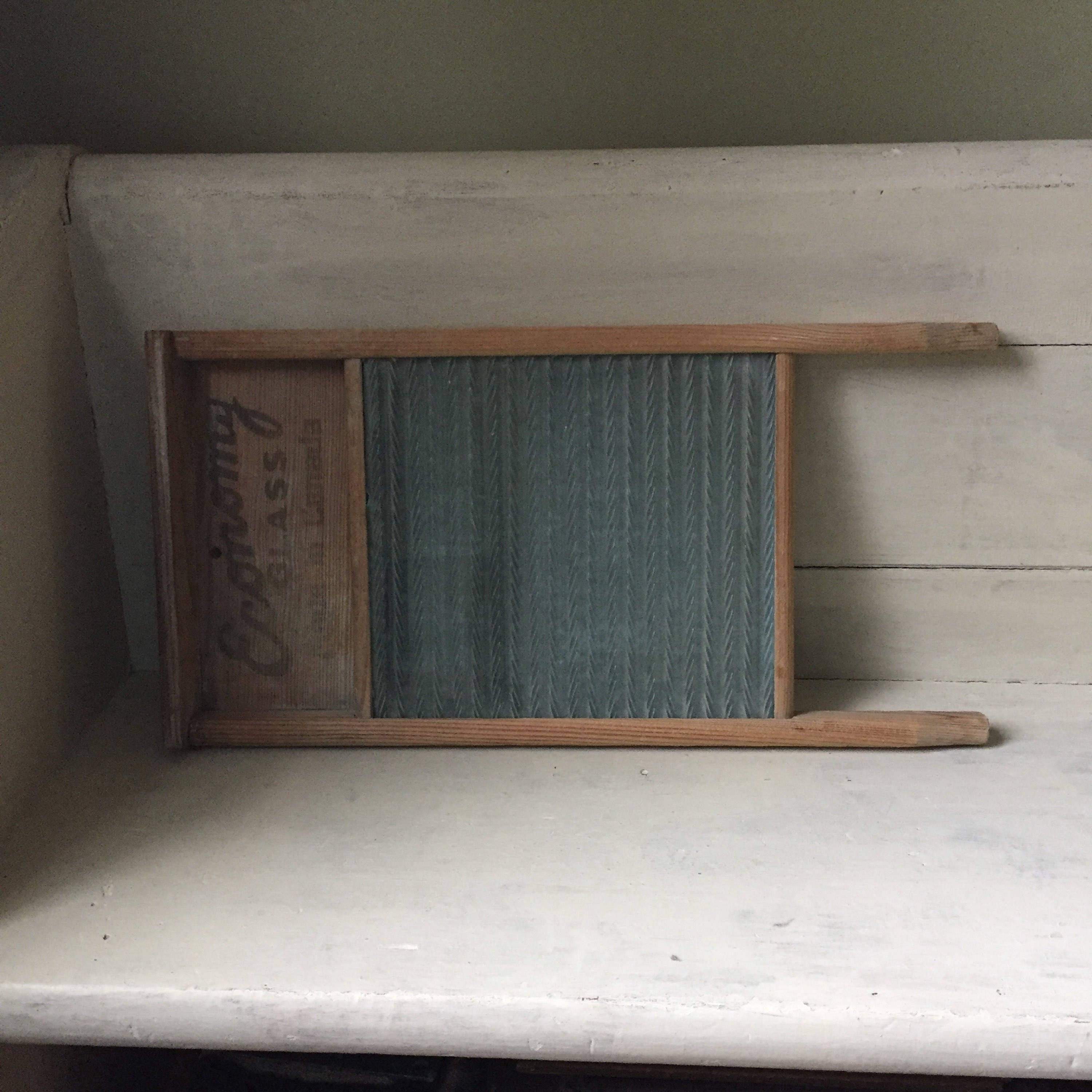 Glass Washboard Vintage Glass and Wood Economy Washboard | Etsy