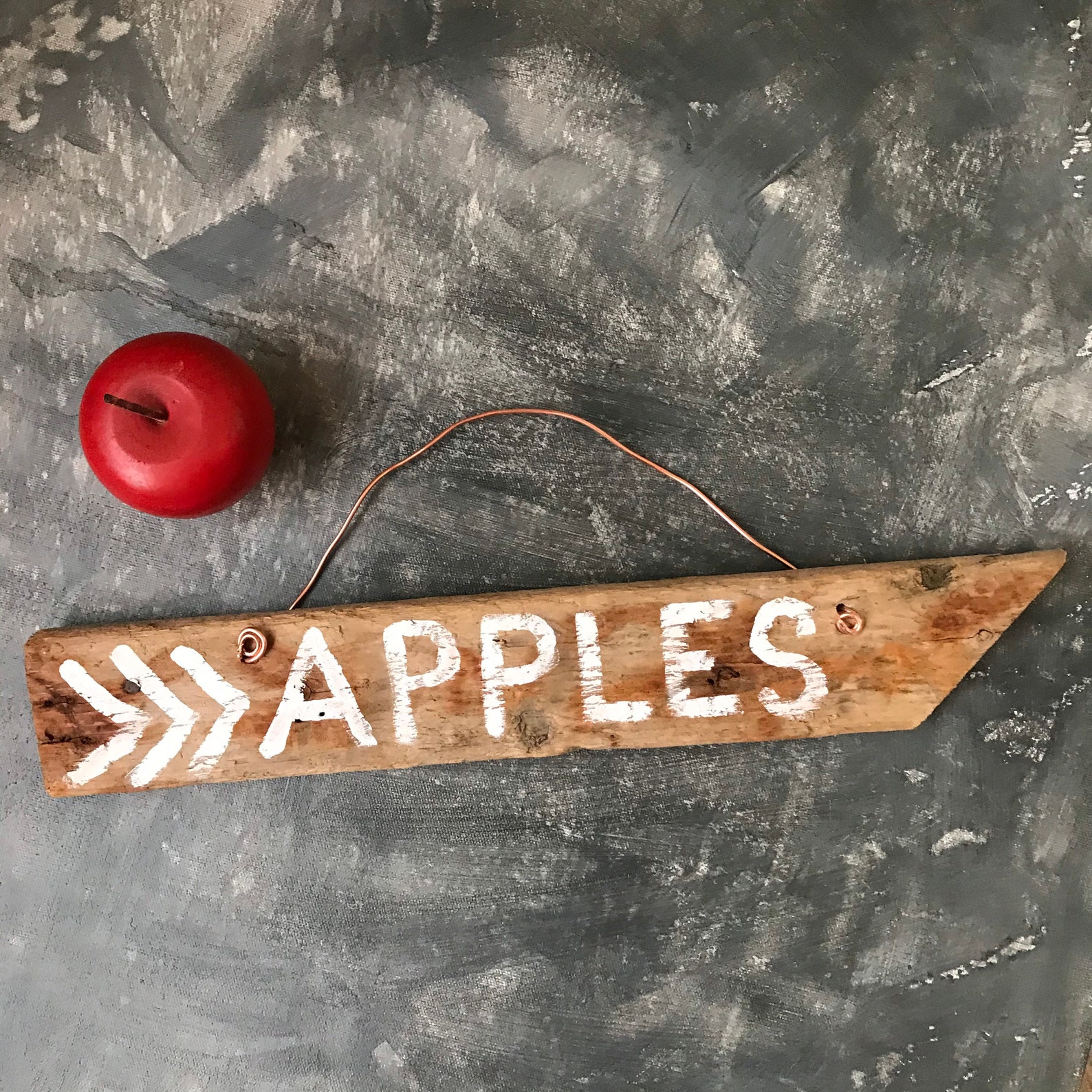 Rustic Driftwood Apple Sign Wood Wall Sign Handmade Rustic | Etsy