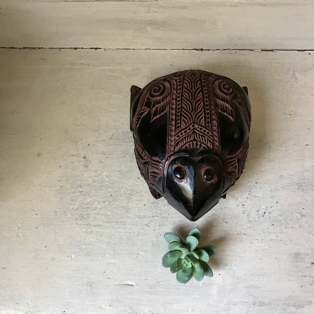 Wooden Frog Carved Box, Vintage Handmade Frog Trinket Box, Wooden ...