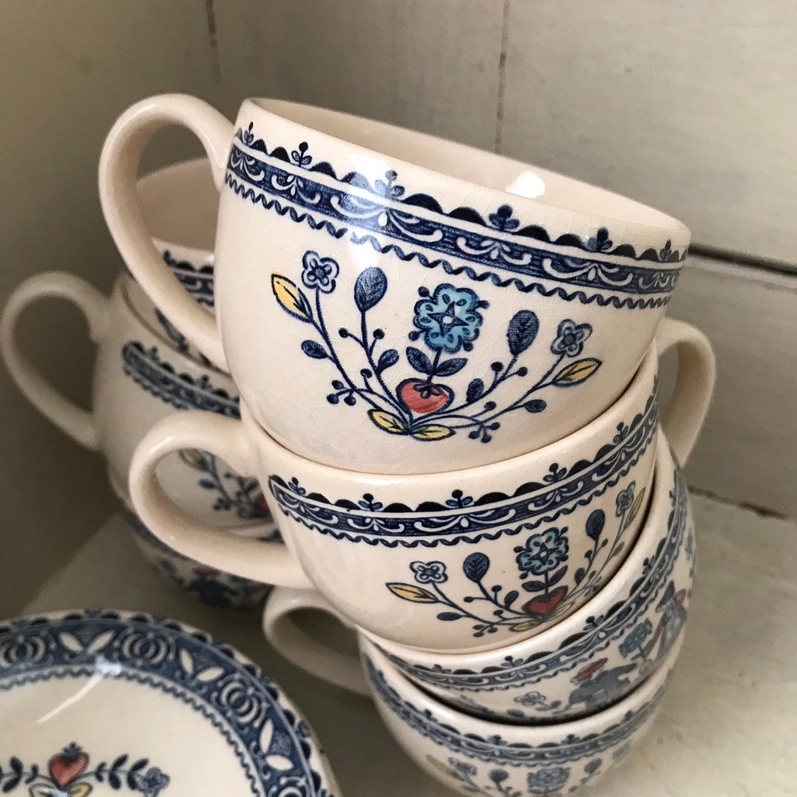 Hearts and Flowers by Johnson Brothers Teacup and Saucer Set - Etsy