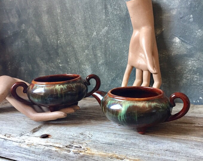 Canadian Ceramic Craft Sugar Bowl and Creamer Set Vintage CCC - Etsy