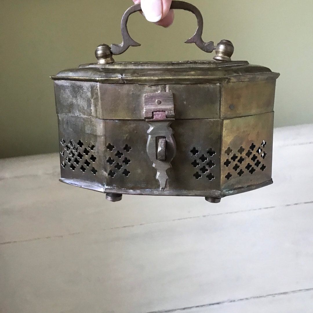 Vintage Large Brass Footed Cricket Box With Handle Latched - Etsy