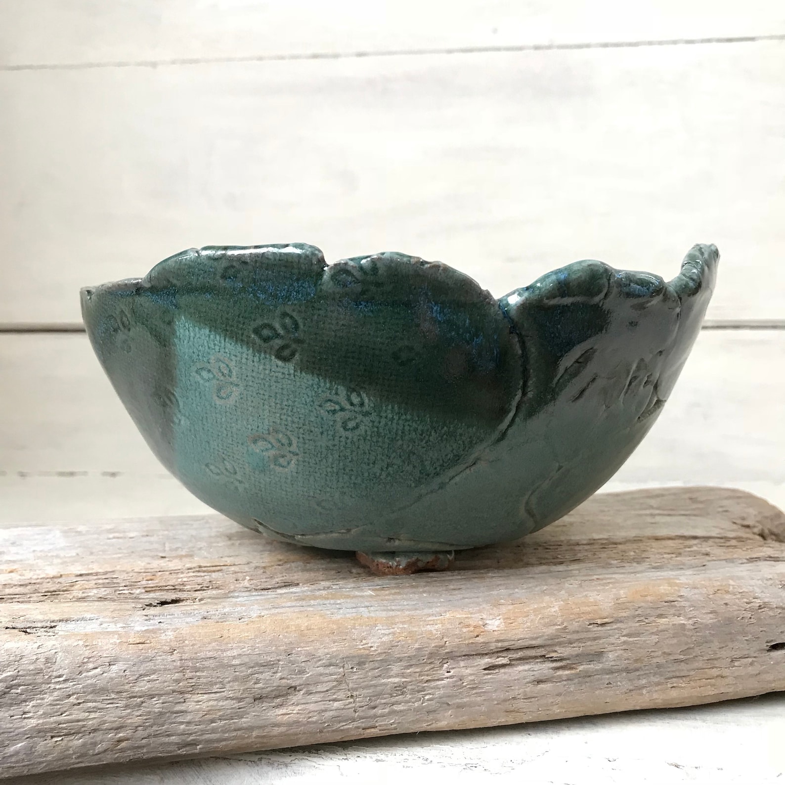 Blue Green Ceramic Bowl Hand Built Bowl Boho Pottery Bowl | Etsy