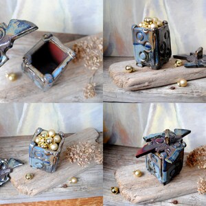 Hand Built Pottery Box Ceramic Abstract Vessel Treasure Box | Etsy