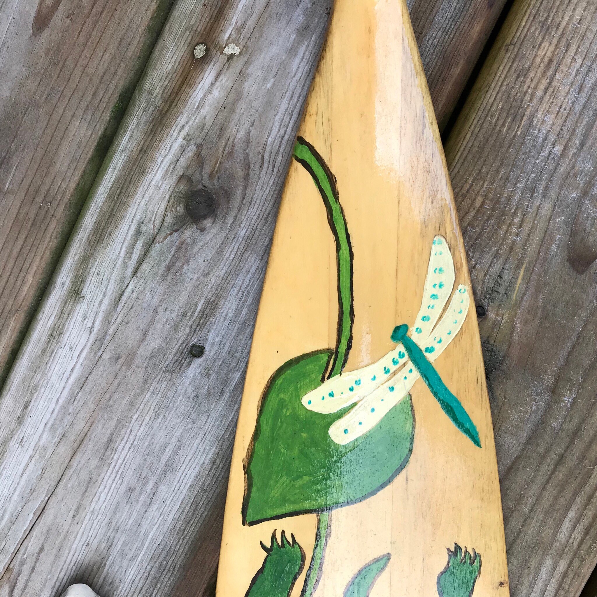 Wooden Canoe Paddle Hand Painted Turtle and Dragonfly Paddle - Etsy Canada