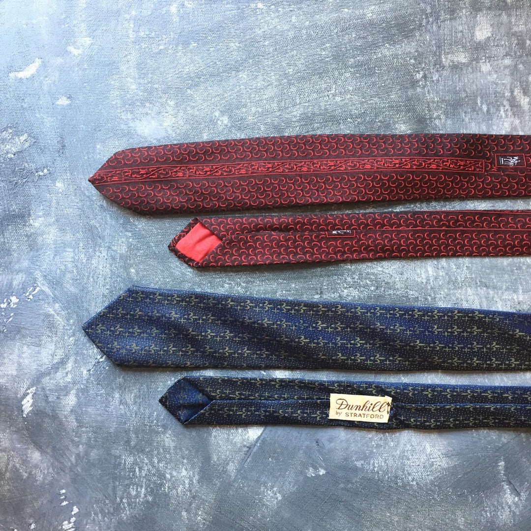 Men's Skinny Necktie, Mid Century Modern Necktie, Vintage Narrow Neck ...