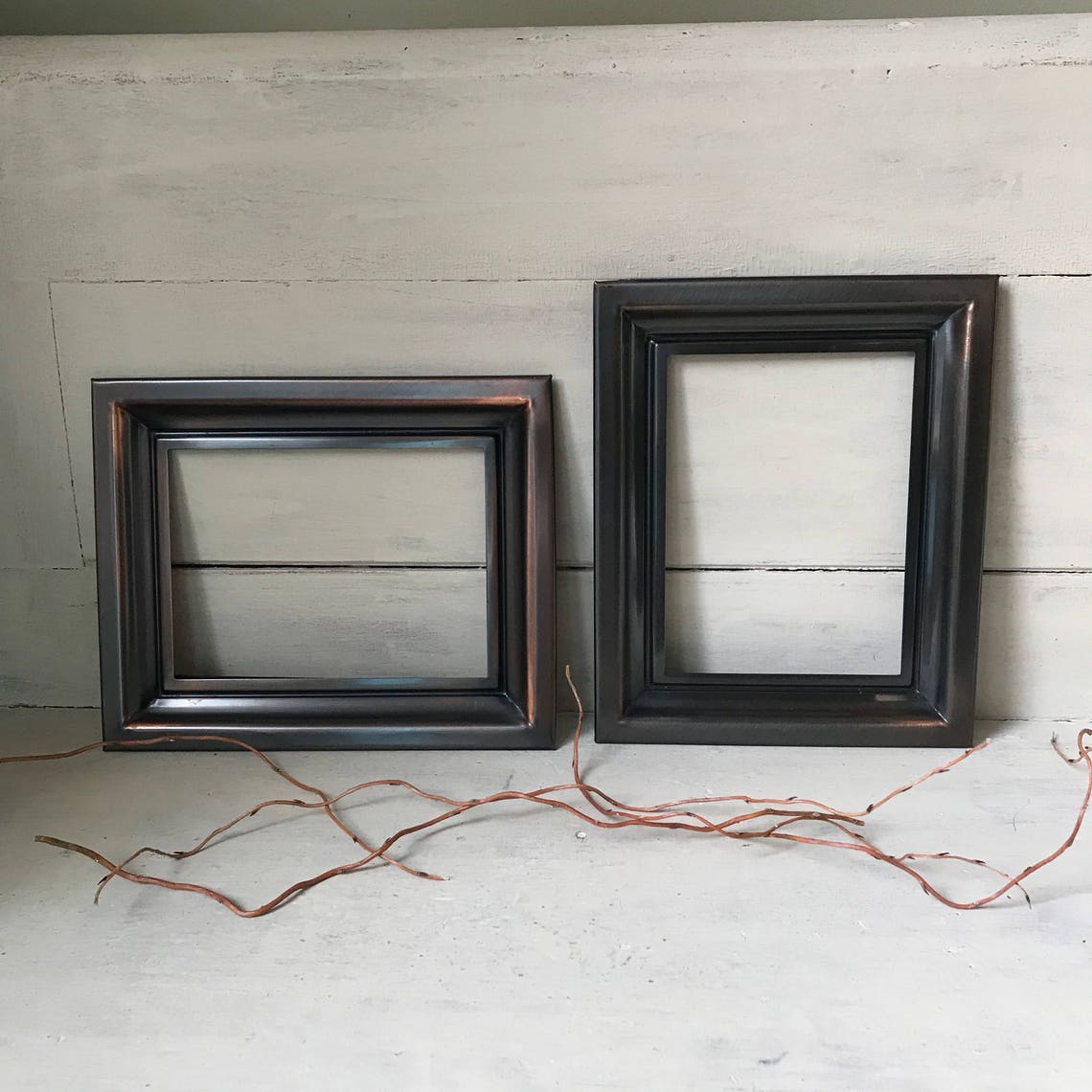 Aged Copper Picture Frames Set of 2 Vintage Metal Frames Mid - Etsy