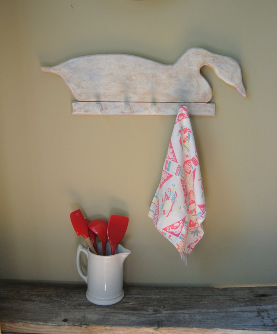 Goose Wall Peg Rack, Upcycled Pine Wall Peg Rack Rustic Home, Shabby ...