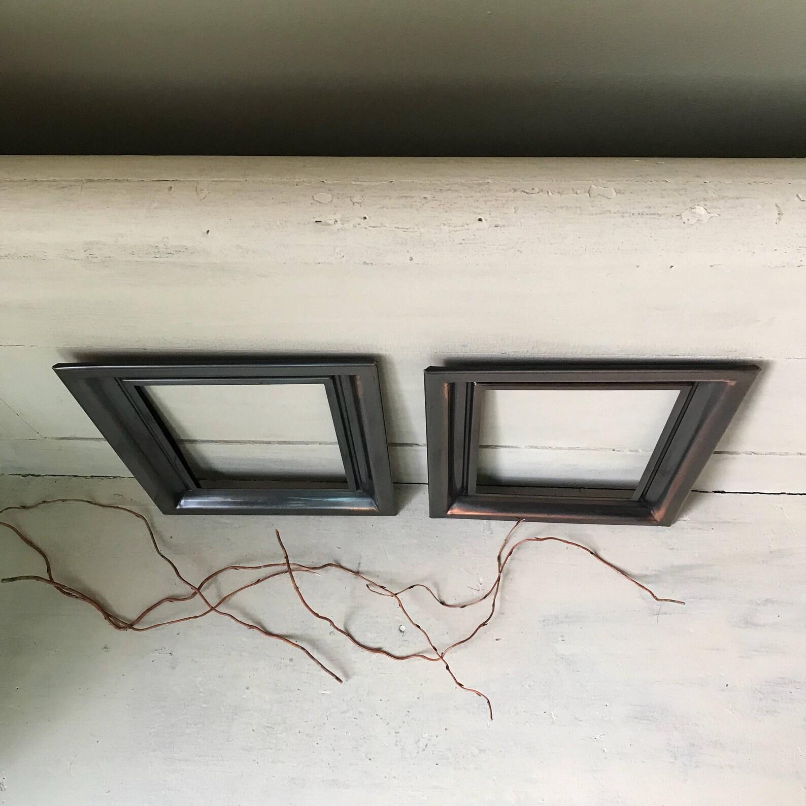 Aged Copper Picture Frames Set of 2 Vintage Metal Frames Mid - Etsy