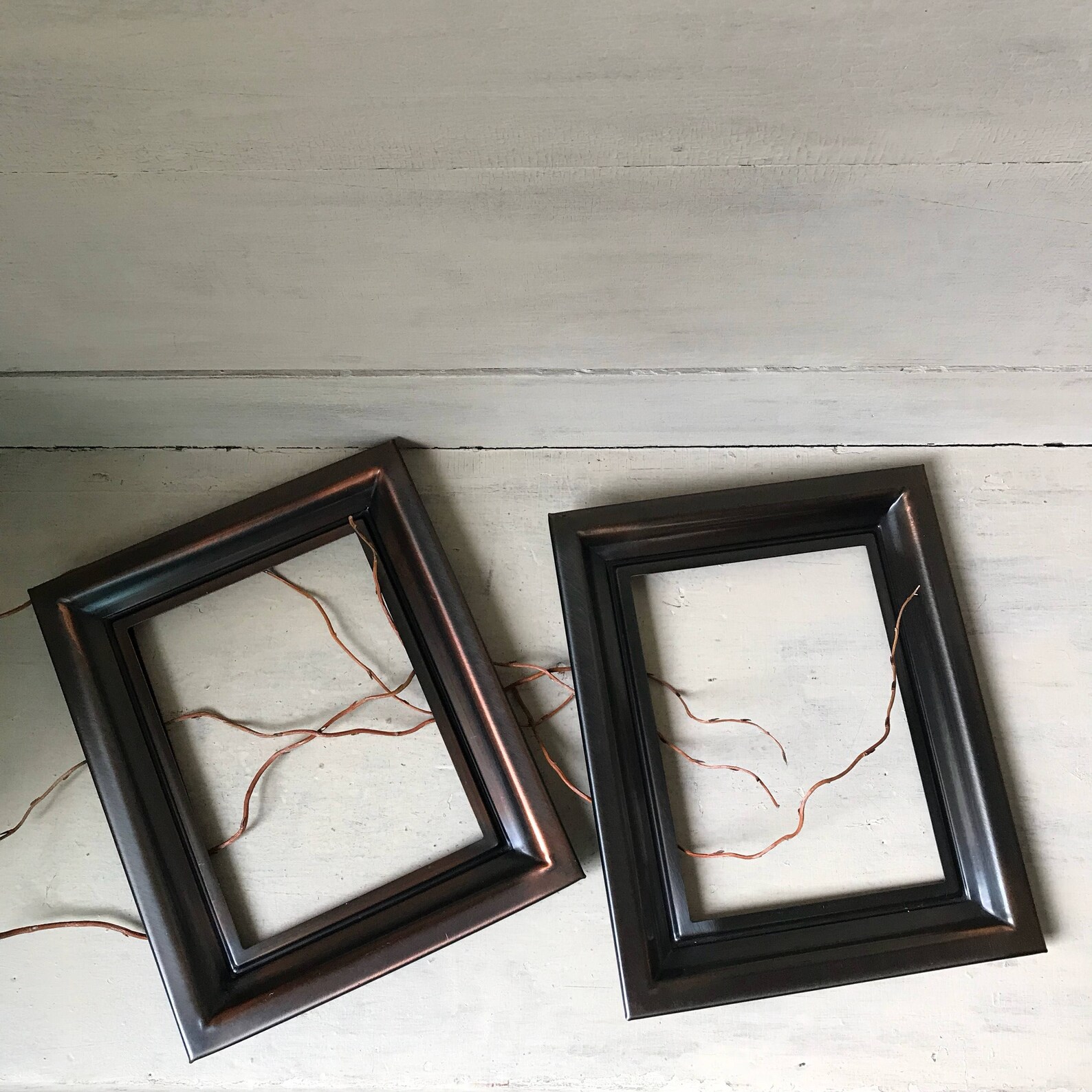 Aged Copper Picture Frames Set of 2 Vintage Metal Frames Mid - Etsy