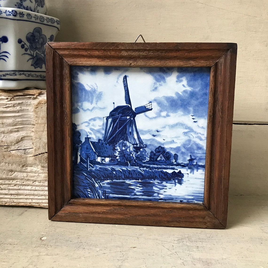 Set of 2 Framed Delft Tile Wall Hangings Vintage Delft Blue | Etsy