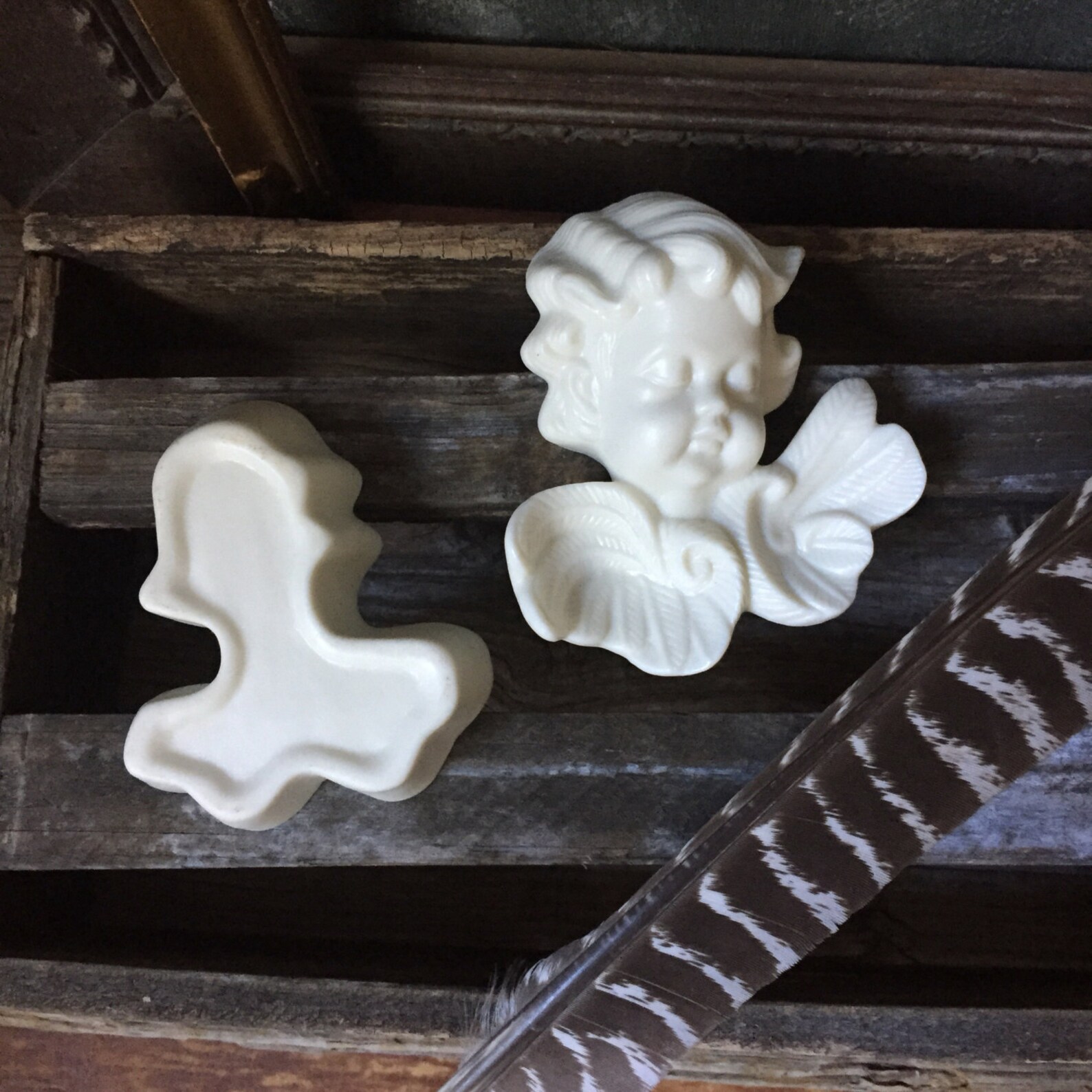 Cherub Trinket Box, Vintage Porcelain Angel Trinket Box, Angel ...
