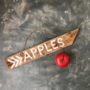 Rustic Driftwood Apple Sign, Wood Wall Sign, Handmade Rustic Home Decor ...