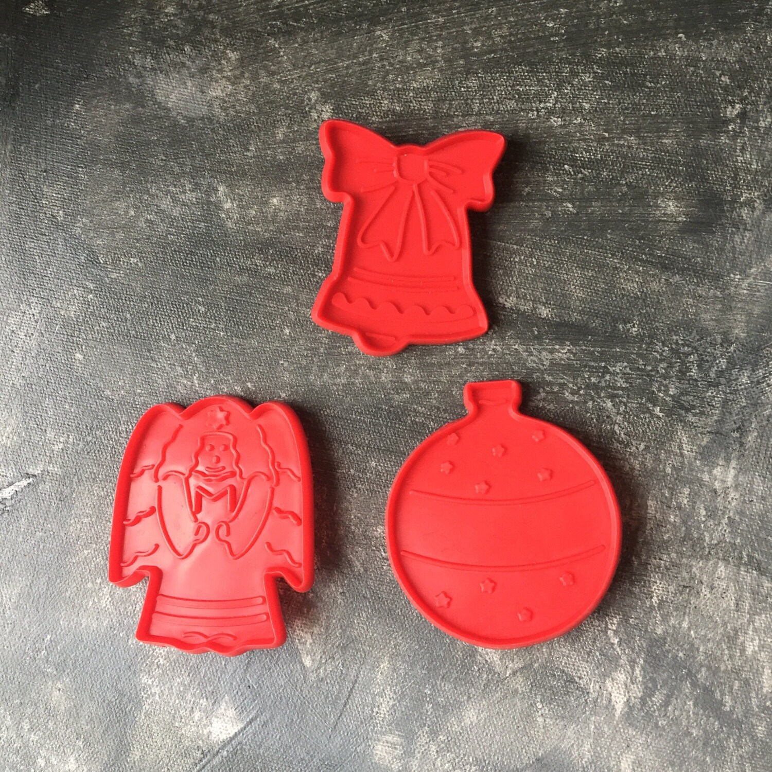 Set of 9 Plastic Cookie Cutters, Vintage Christmas Cookie Cutters ...