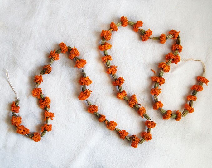 Real Marigold Flower Garland, Dried Floral Chain - Etsy