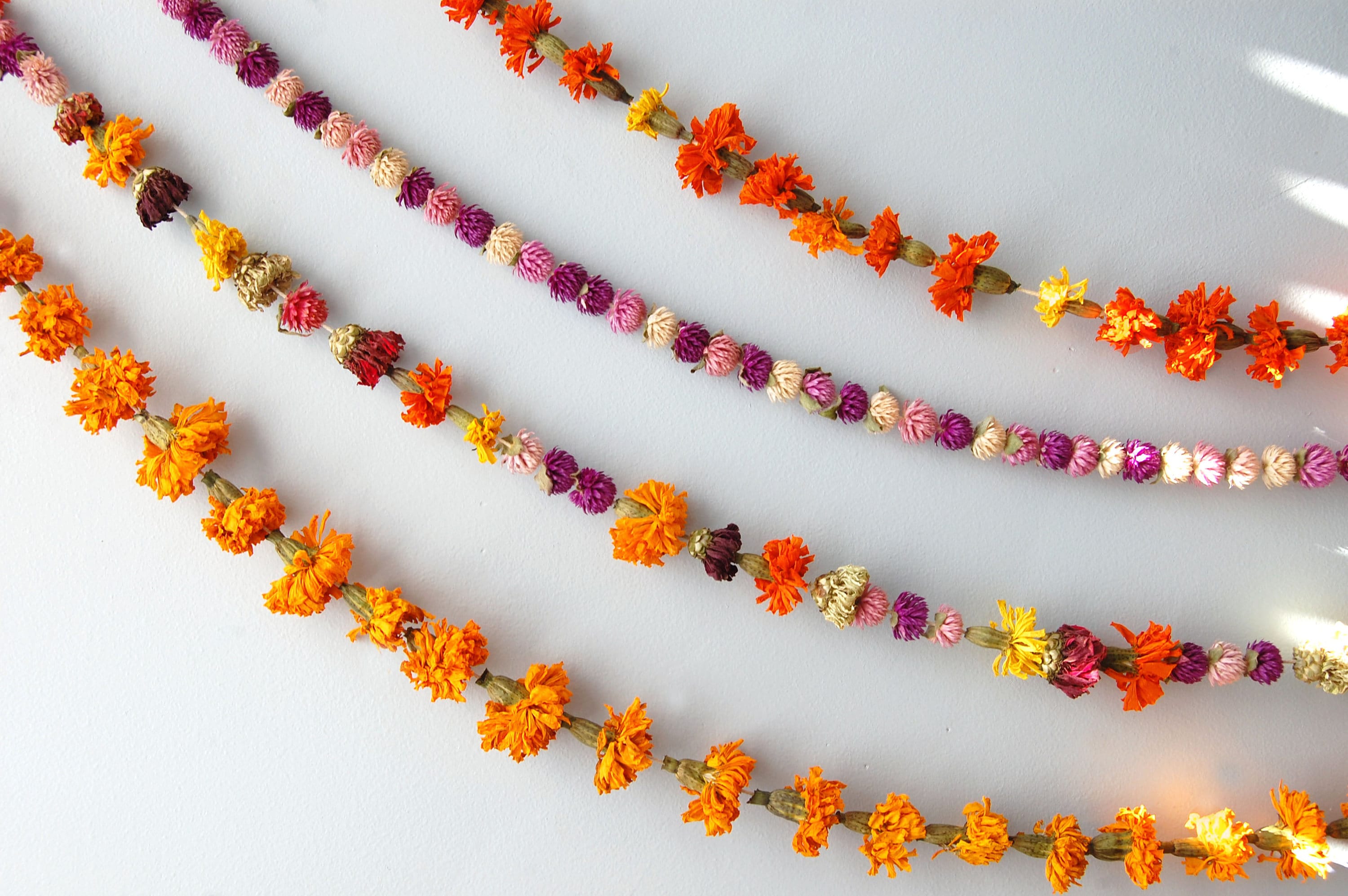 Real Marigold Flower Garland Dried Floral Chain | Etsy