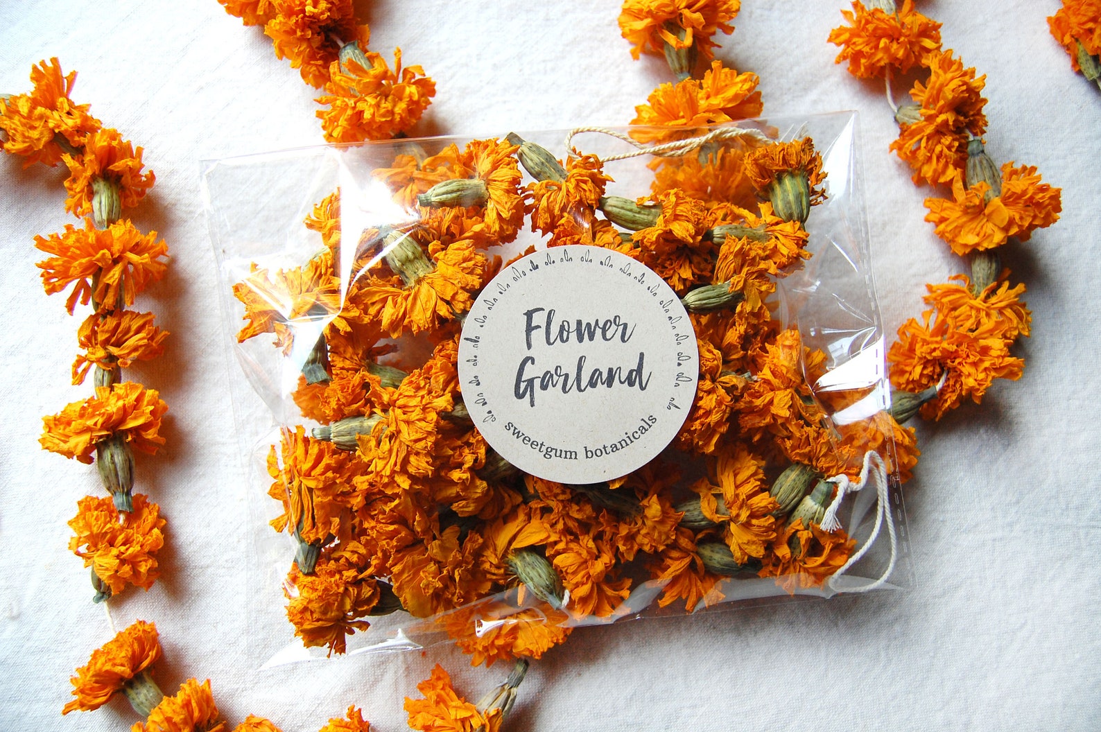 Real Marigold Flower Garland Dried Floral Chain | Etsy