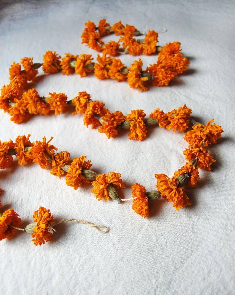 Real Marigold Flower Garland Dried Floral Chain | Etsy