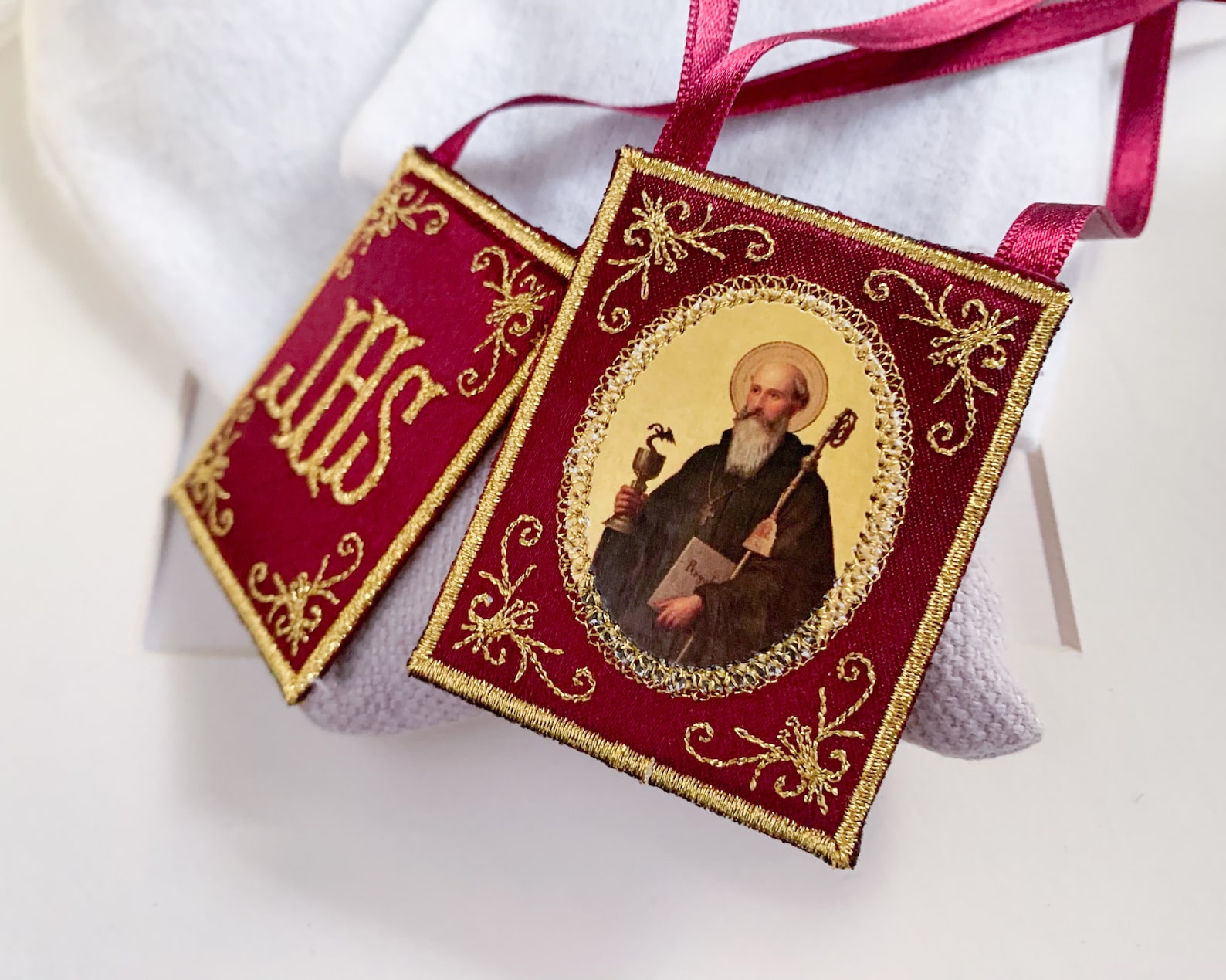 Cloth Scapular for the Home/saint Benedict/patron Saint of - Etsy