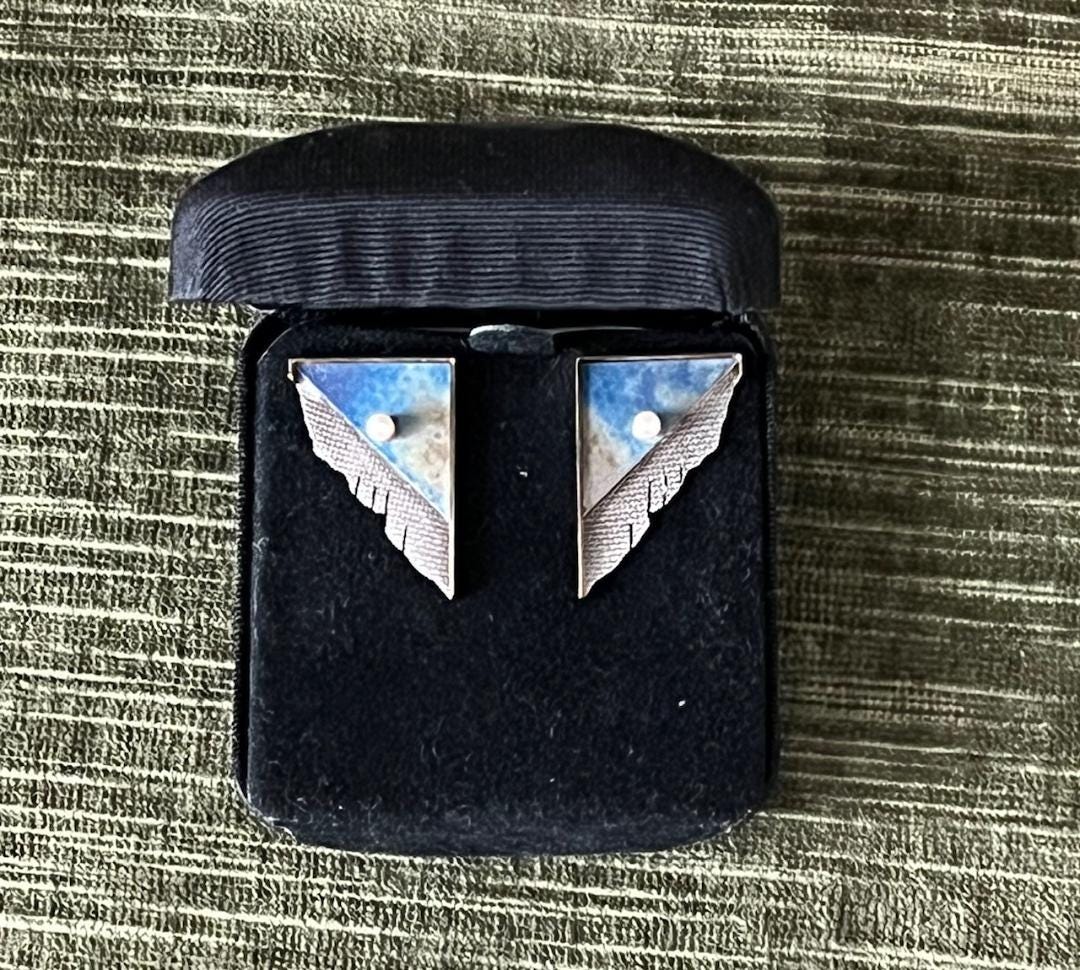 Christophe Burger Modernist Silver Earrings With Pearl Accents - Etsy