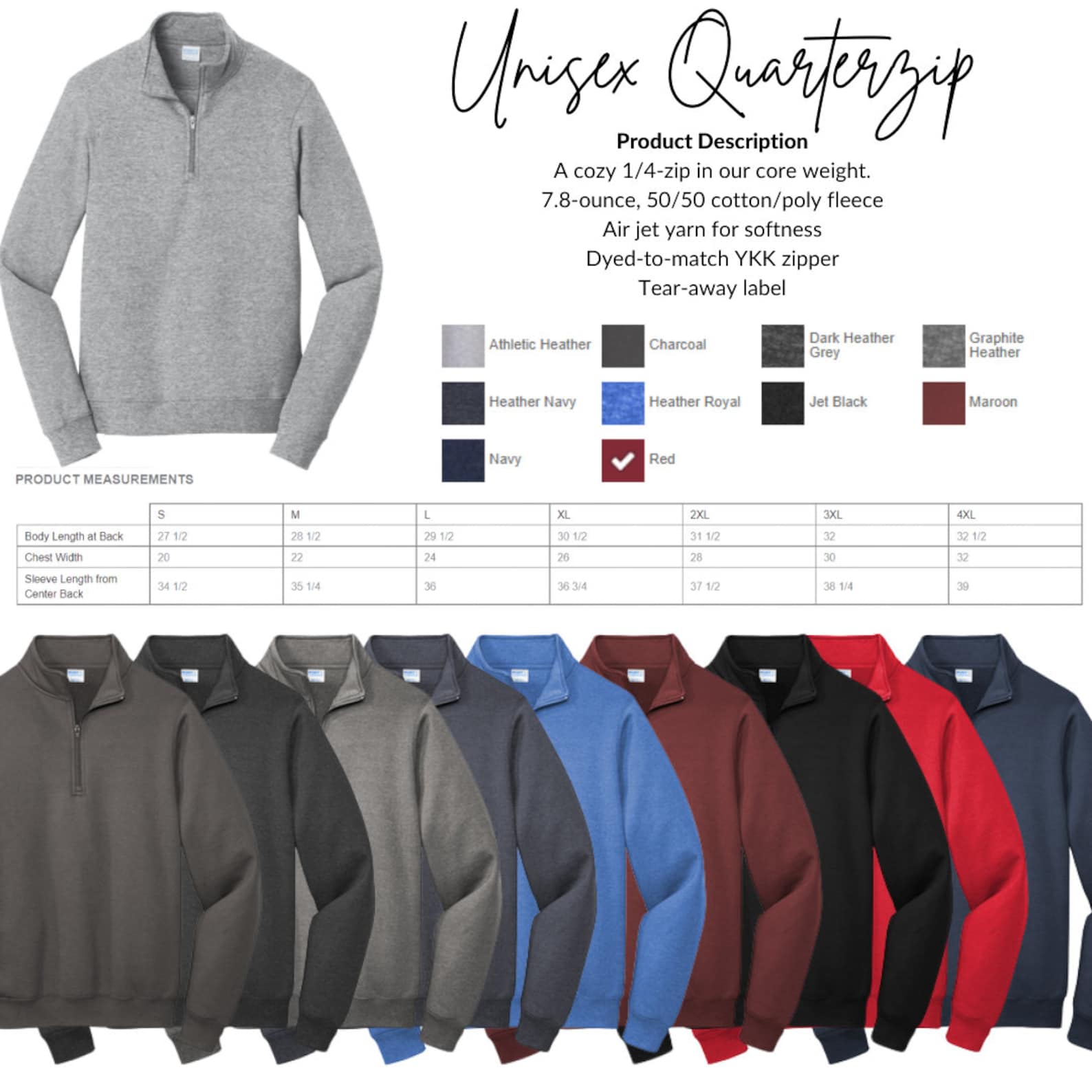 Quarter Zip - Embroidered Quarter Zip - Cadet Preppy Monogrammed ...