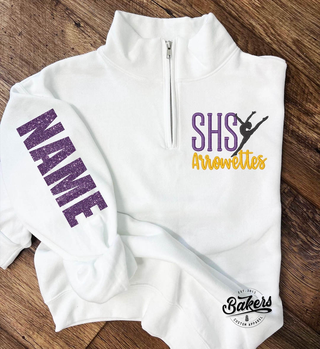 ADULT - Dance Mascot Quarter Zip Pullover With Name on Sleeve in ...