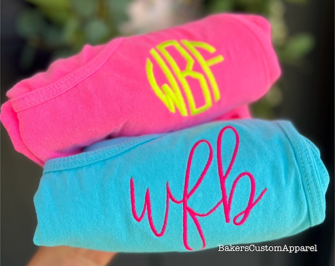 Comfort Colors Monogrammed Tank Embroidered Tank Custom Embroidered ...