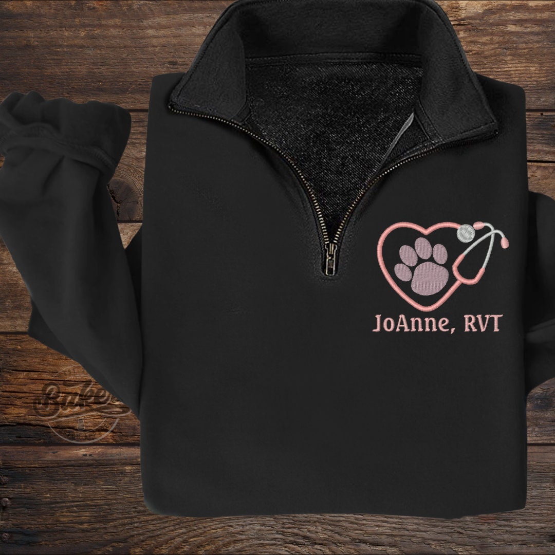 Custom Vet Tech Pullover - Paws and Stethoscope Pullover for Animal ...