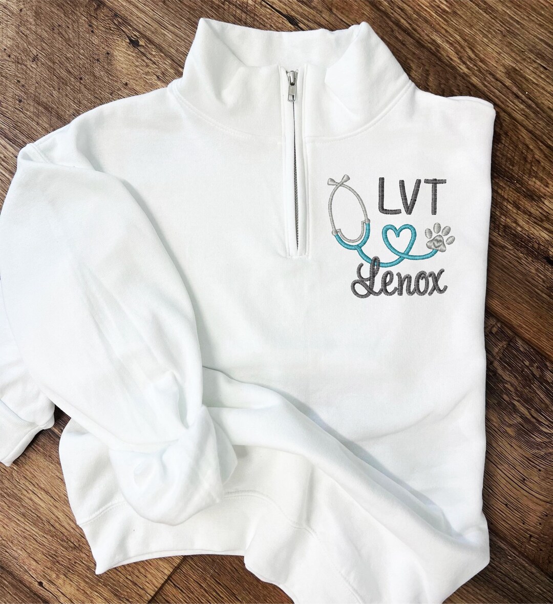 Vet Tech - Vet Assistant - Veterinarian Paw Print Stethoscope Monogram ...