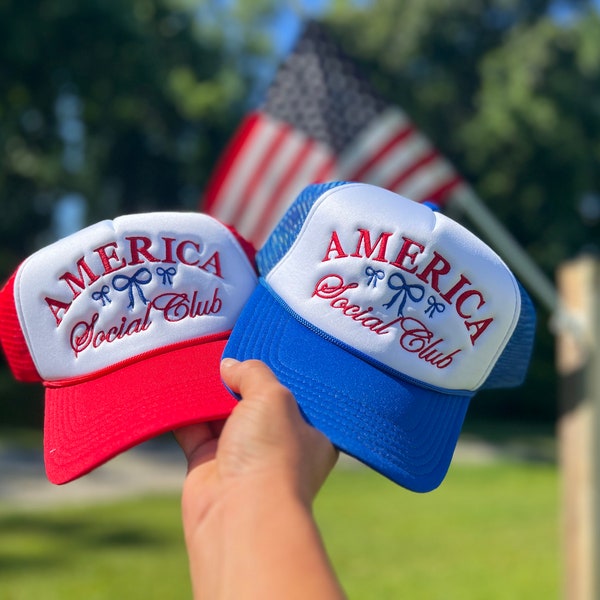 Red Patriotic Trucker Hat - Etsy