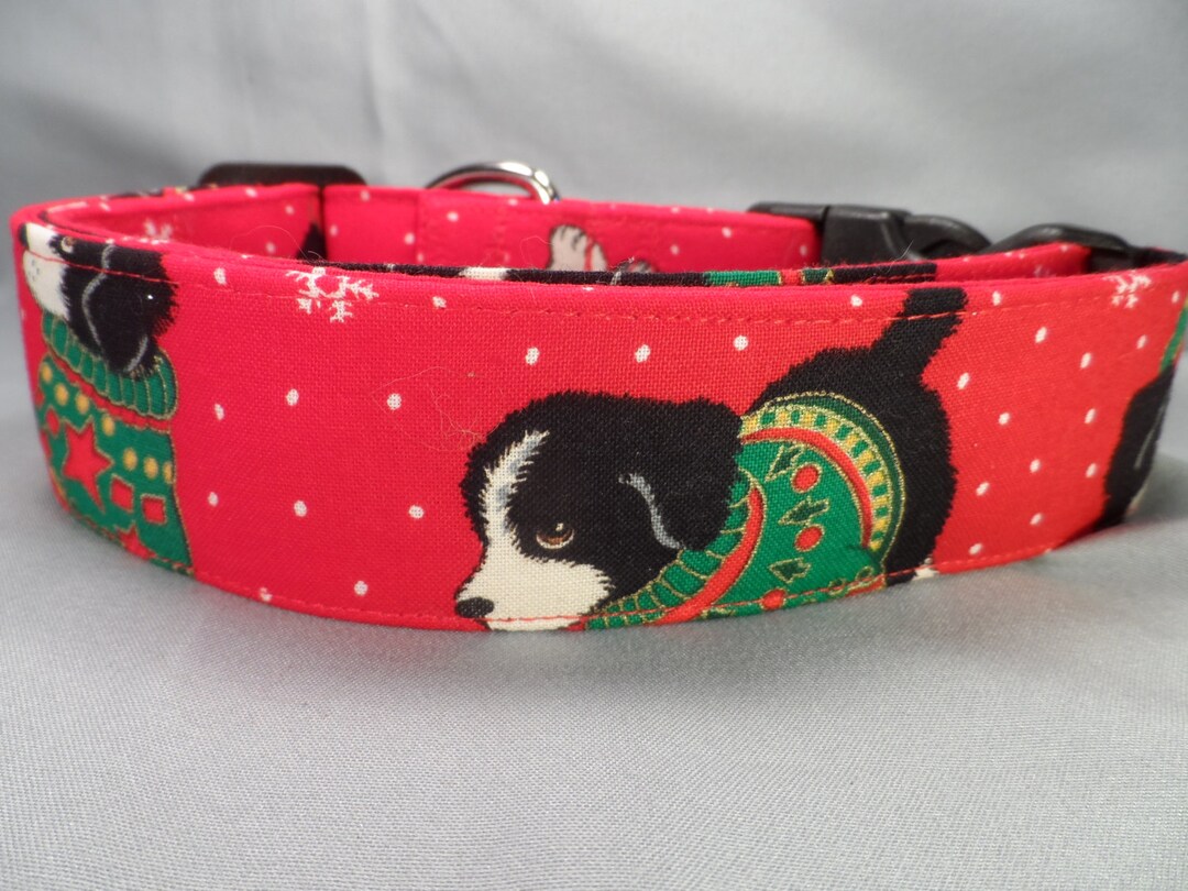 Wide Christmas Dog Collar, 1.5 Inch Wide Christmas Dog Collar ...