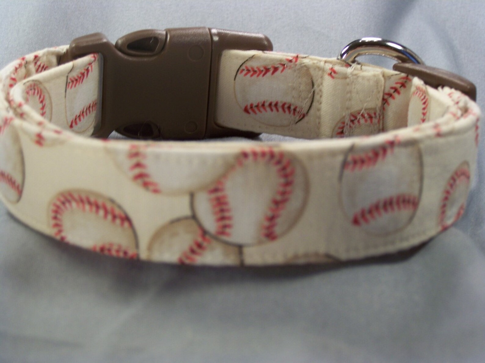 Cream Baseball Dog Collar - Etsy