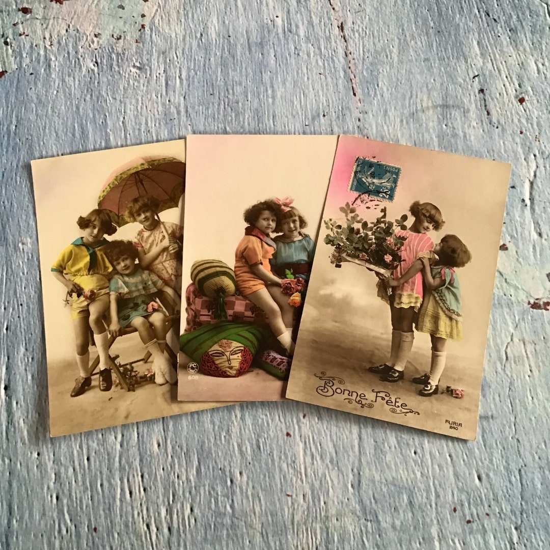 Charming Collection of Vintage Girls Postcards Perfect for Scrapbooking ...