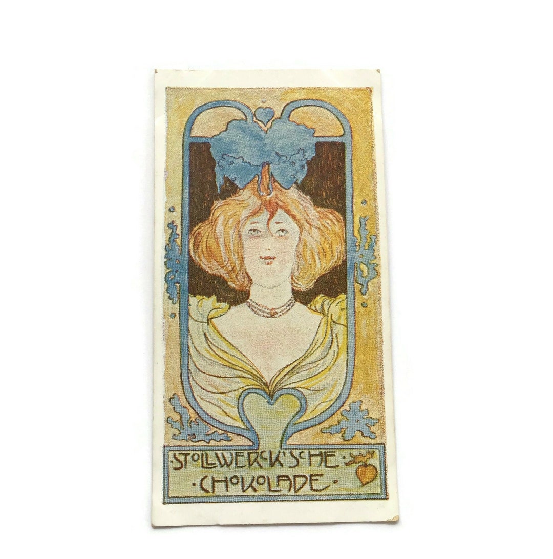 Vintage German Advertising Trade Card Stollwerck Chocolade Jugendstil ...