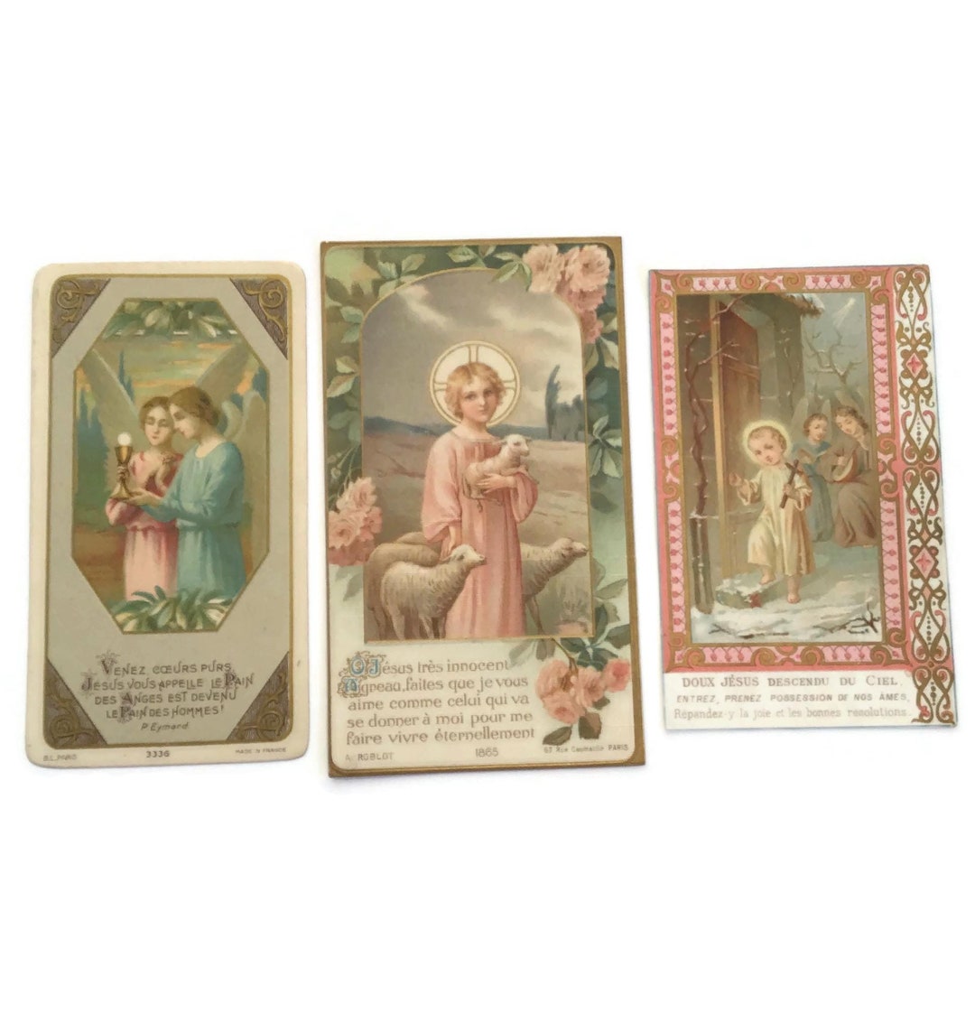 Antique French Prayer Cards, Religious Holy Card, Remembrance Card - Etsy