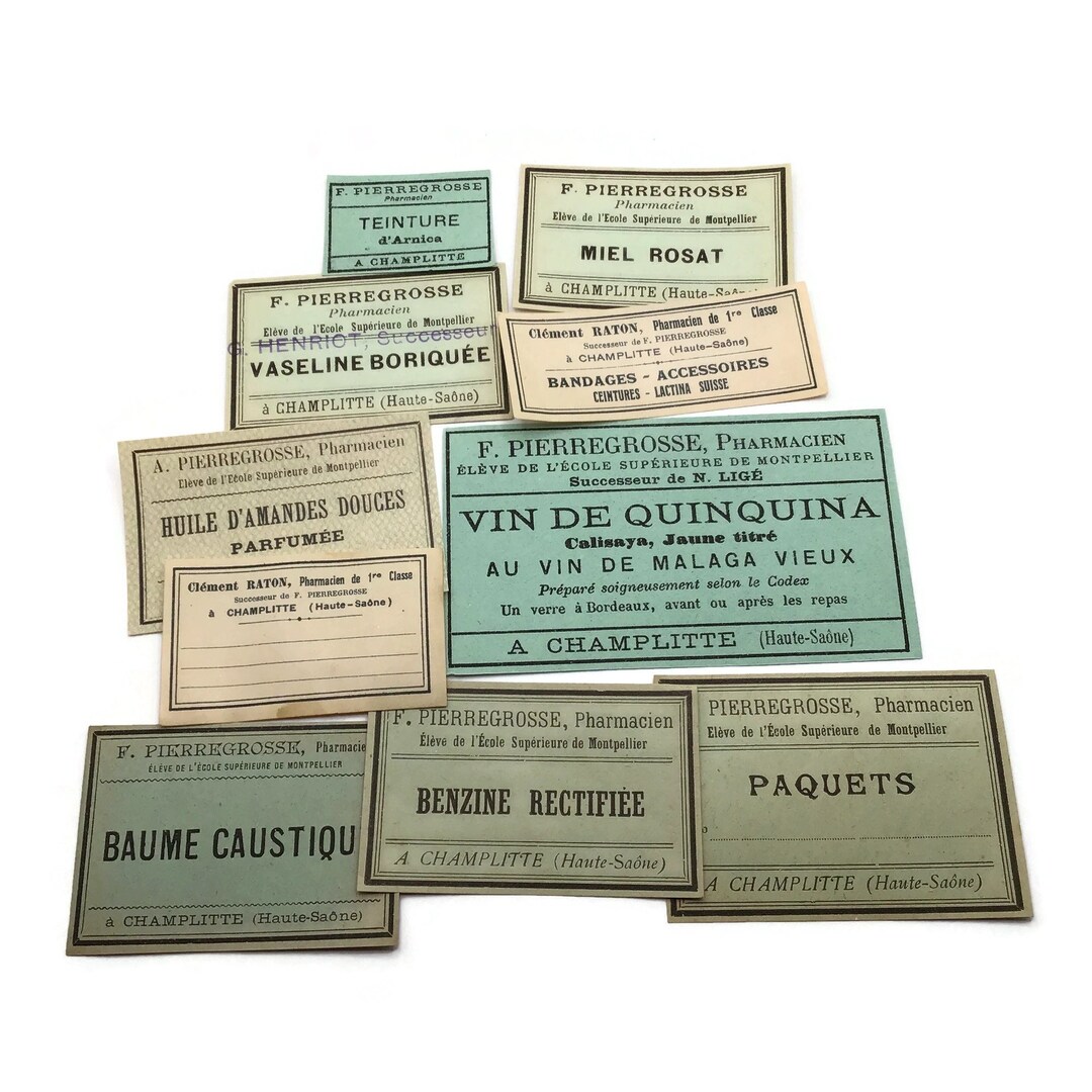 Vintage Charm: Set of 10 Antique Apothecary Labels for Drug - Etsy