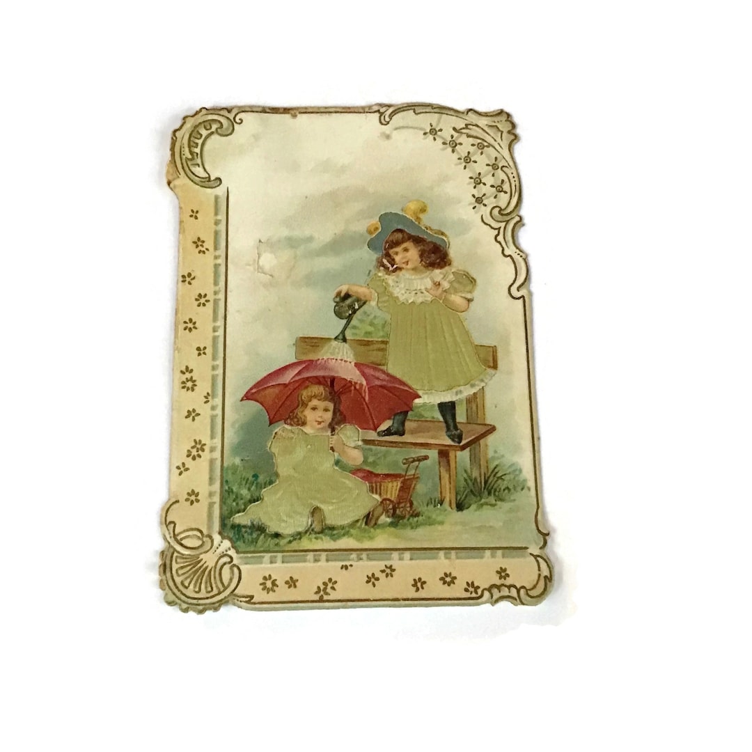 Antique Advertising Chromo Trade Card Embossed and Silk - Etsy