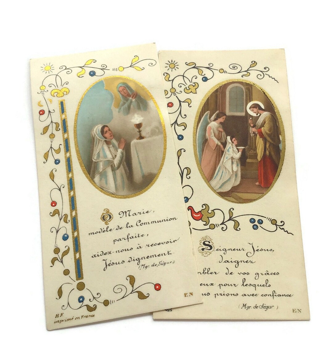 Vintage French Prayer Cards, Religious Holy Cards, - Etsy