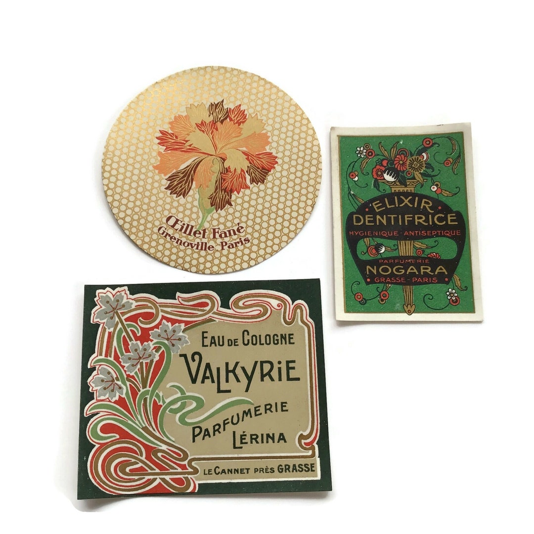 Retro Vibes: Vintage Perfume Label Set, Nostalgic Cosmetics, - Etsy