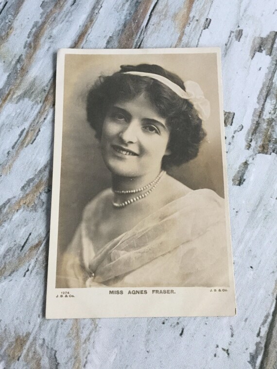Miss Agnes Fraser Edwardian Actress Postcard Theater Actor | Etsy