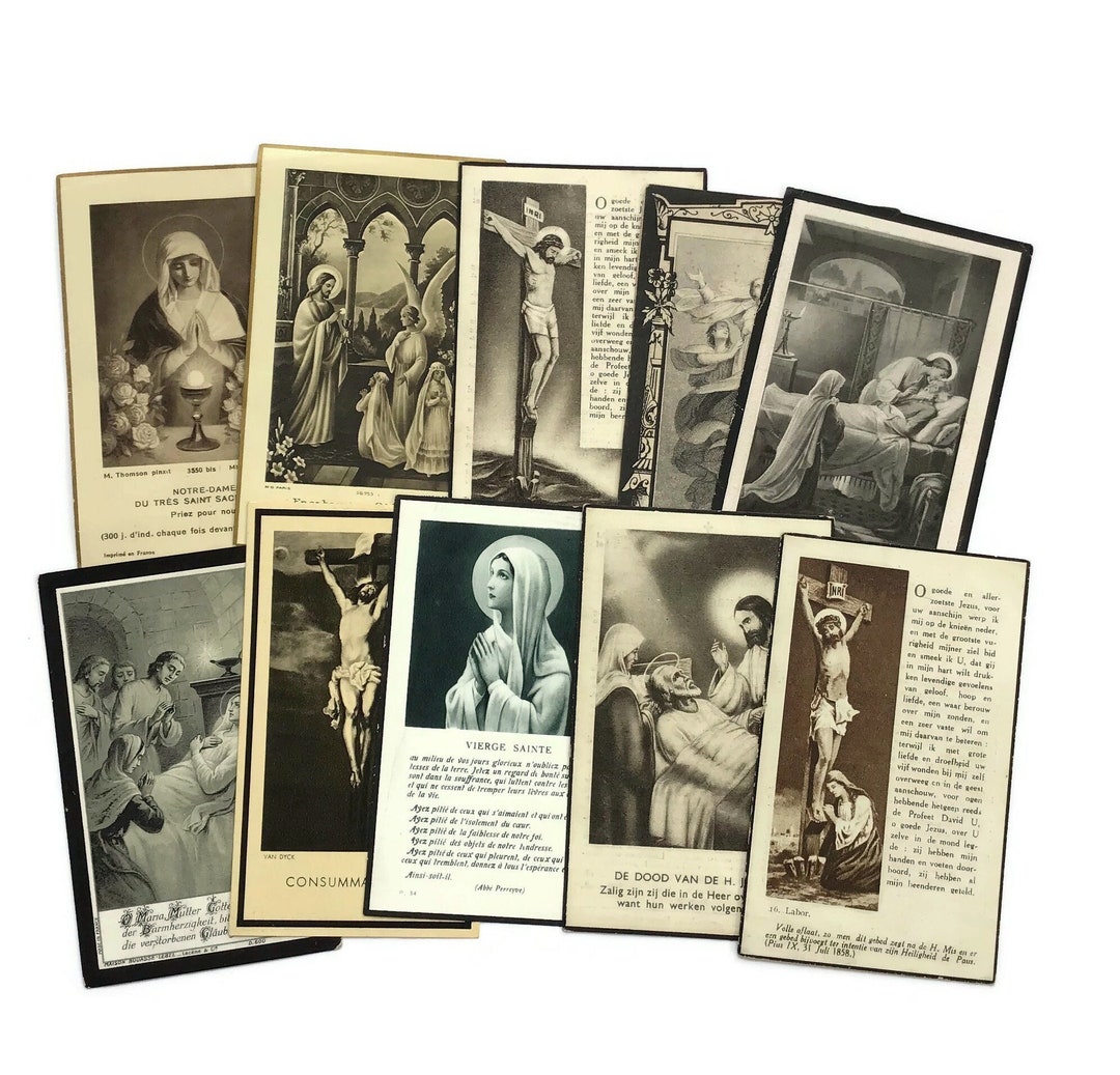 Vintage Religious Holy Cards, European Prayer Cards Set, Religious ...