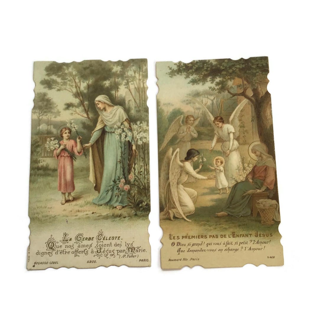 Antique French Prayer Cards, Religious Holy Card, Remembrance Card, - Etsy