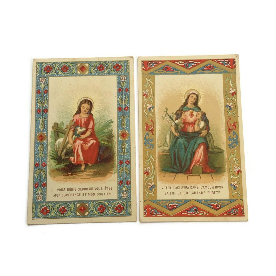 Antique French Prayer Cards, Religious Holy Card, Remembrance Card, - Etsy
