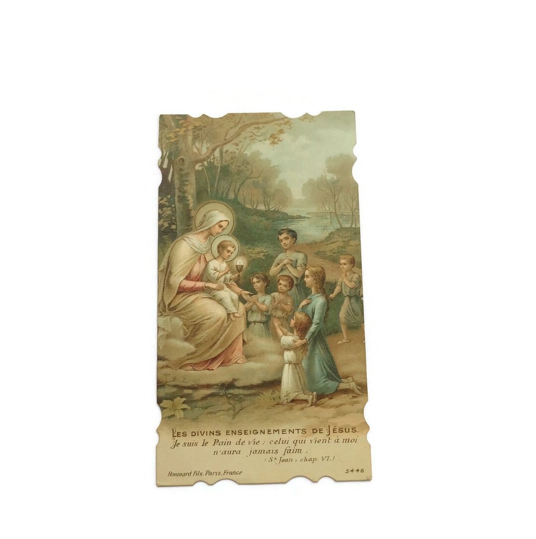 French Communion Remembrance Card Religious Keepsake Antique French ...